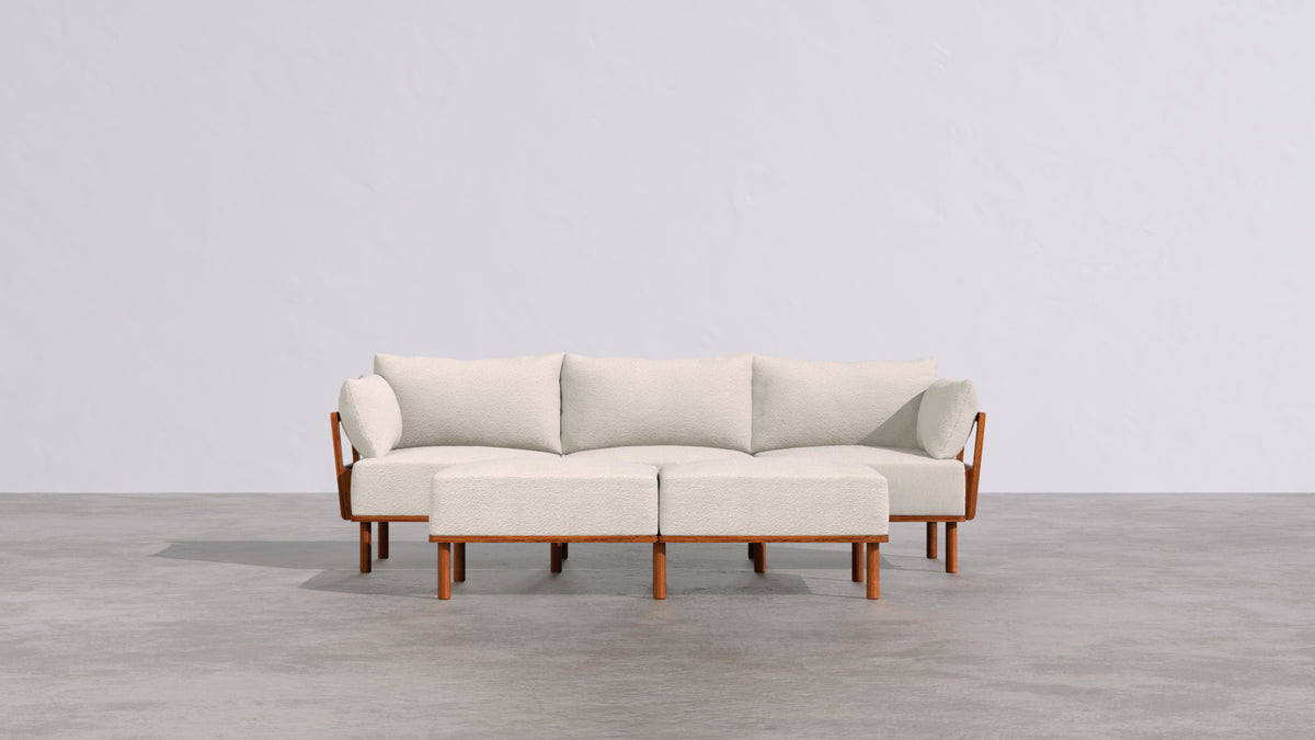 The Outdoor Jack 3-Seater Sofa + Bench Ottoman in Mousse – Jackfruit