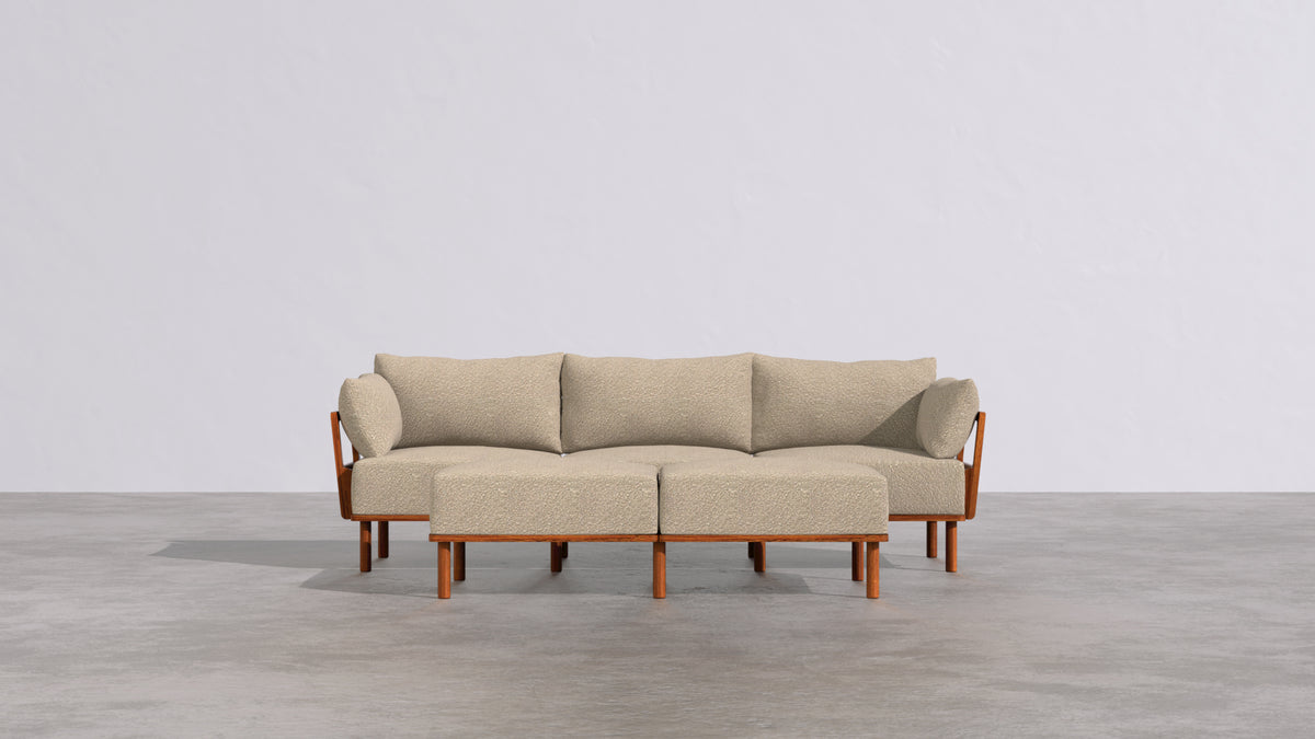 The Outdoor Jack 3-Seater Sofa + Bench Ottoman in Toast – Jackfruit